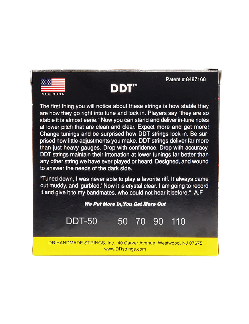 DR DDT™ 50-110 Cuerdas Bajo Eléctrico Heavy Drop-Down Tuning™
